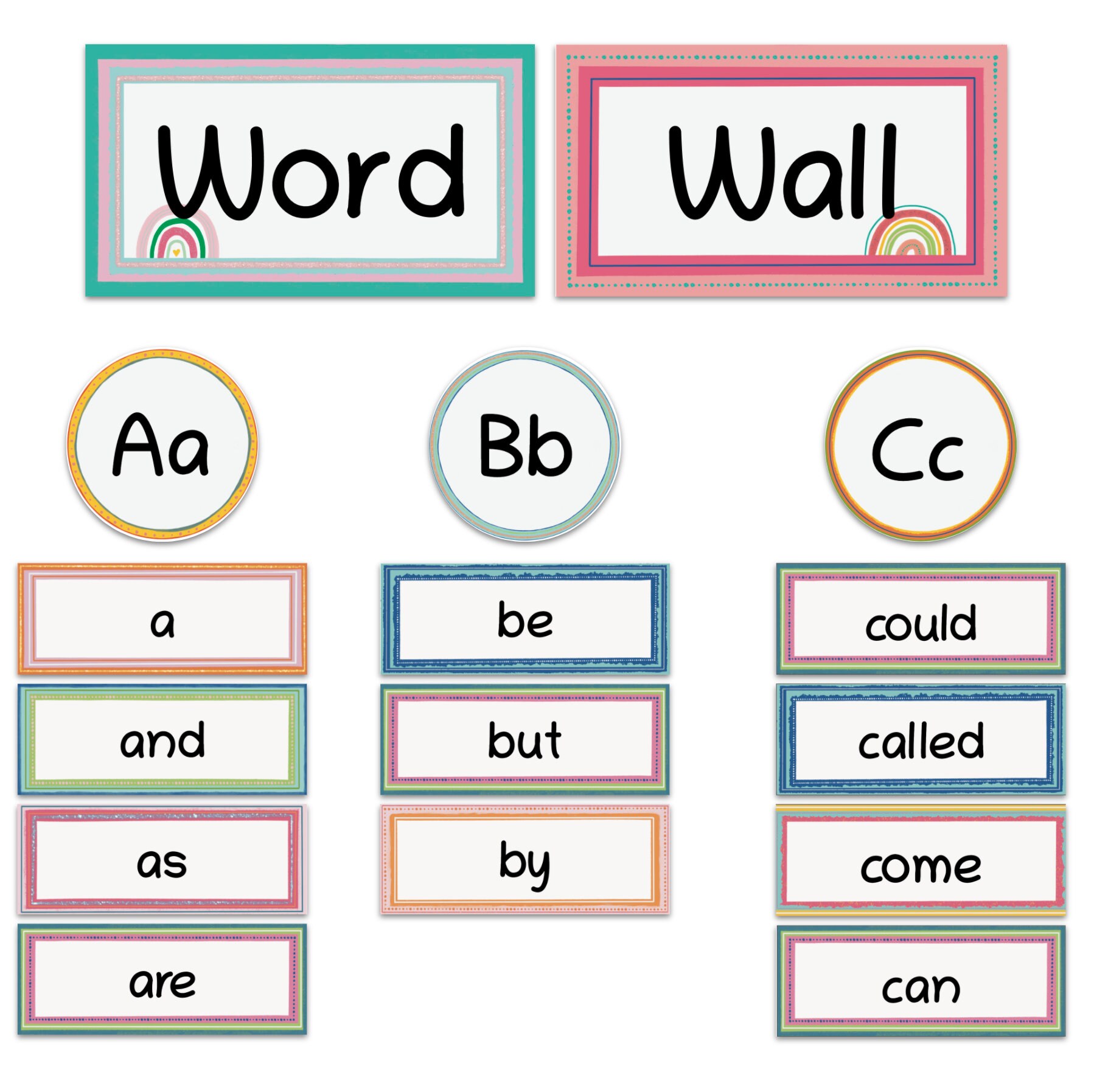 Bright Rainbow Sight Words - First 100 - Etsy