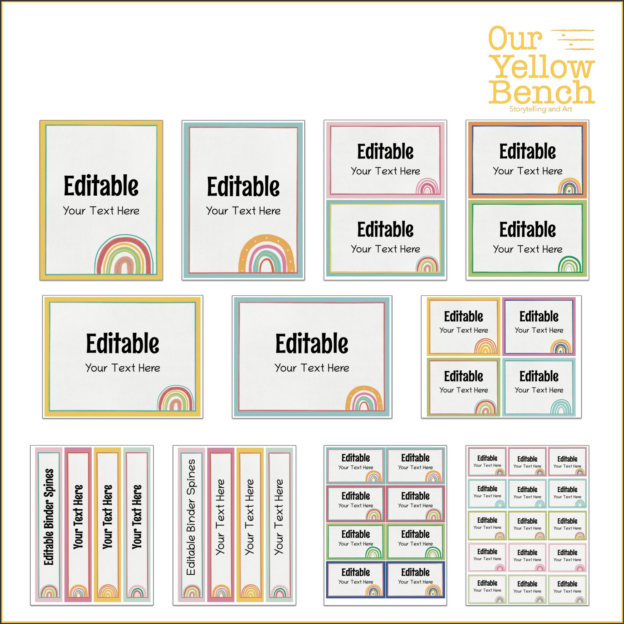 Bright Rainbow Editable Labels for Classrooms Classroom - Etsy