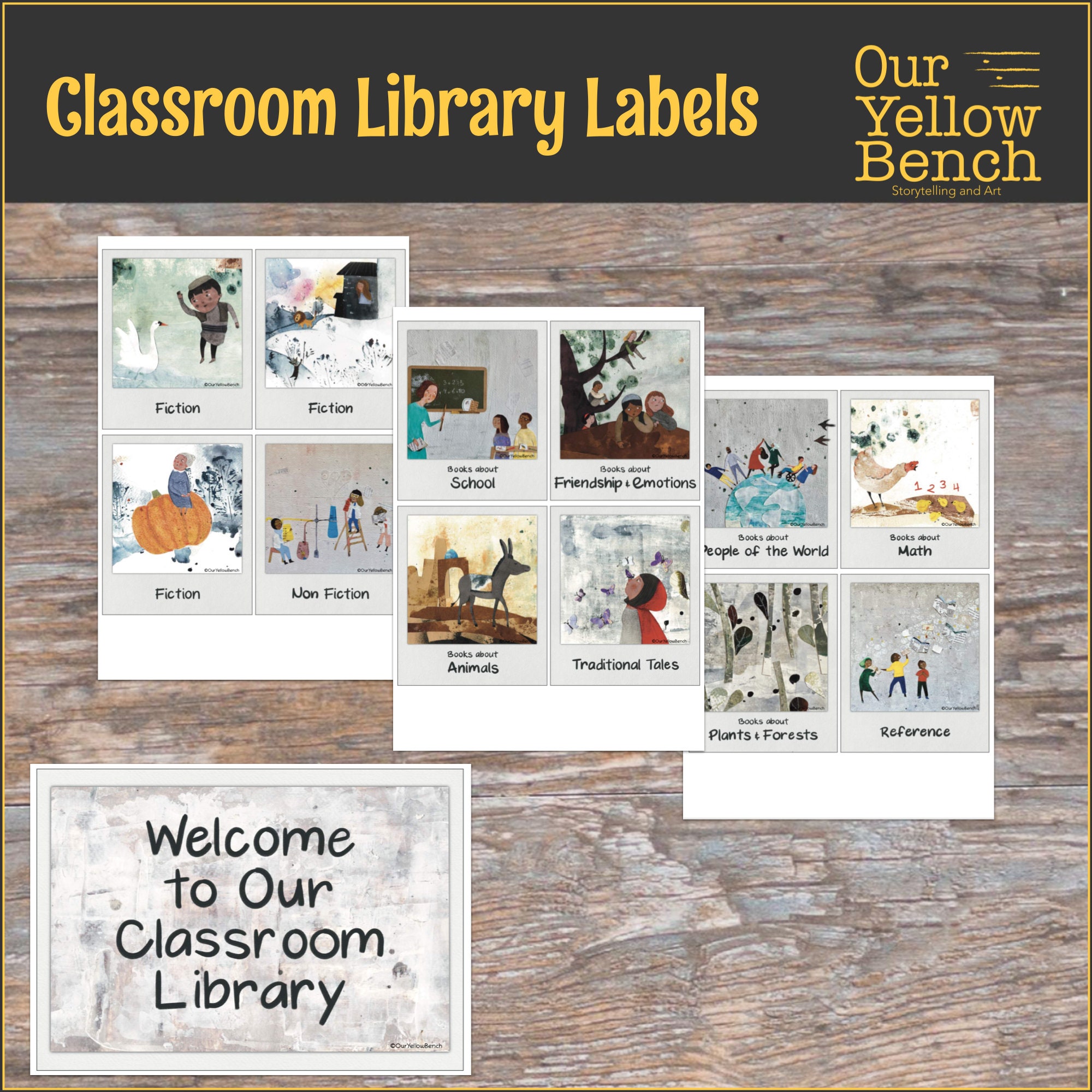 Illustrated Classroom Library Labels - Etsy