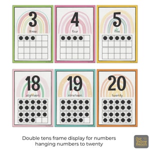 Bright Numbers With Tens Frames 0-10 and 0-20 - Etsy