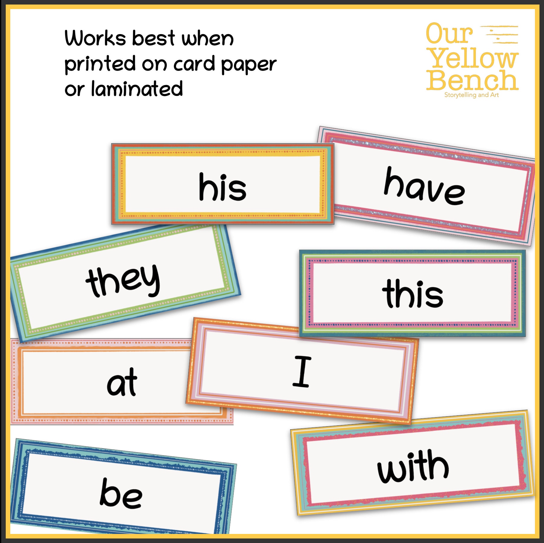 Bright Rainbow Sight Words First 100 - Etsy