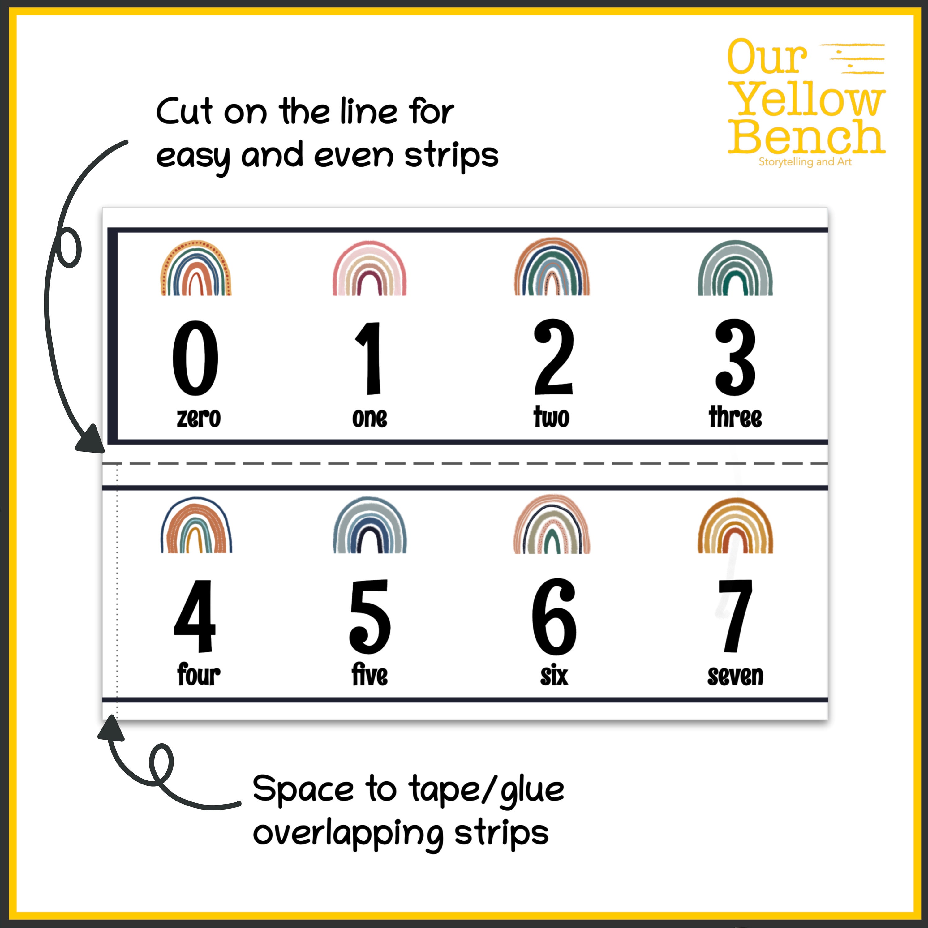 Boho Rainbow Number Line Numberline 0-120 Boho Classroom - Etsy