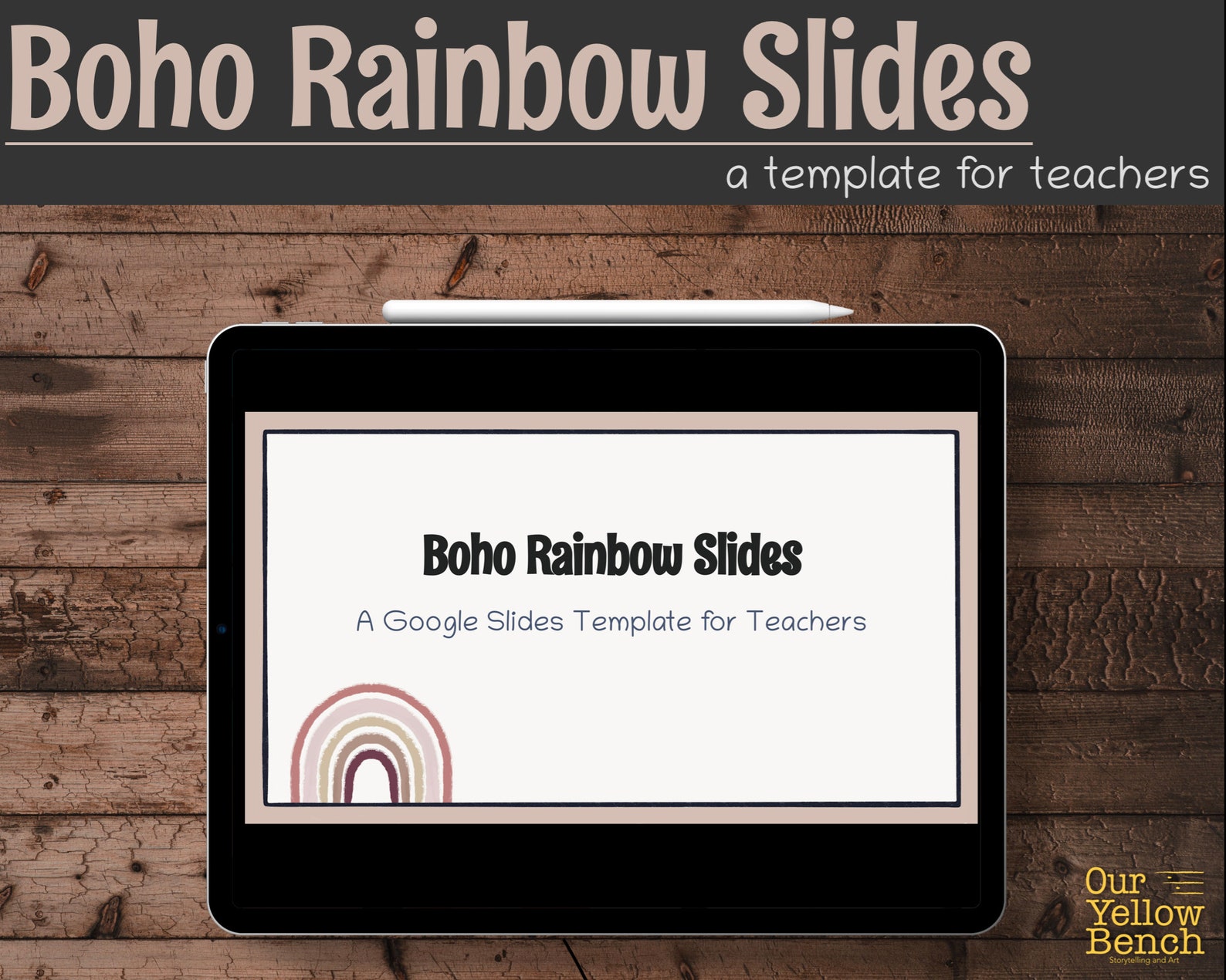 Boho Rainbow Slides Template for Teachers - Etsy
