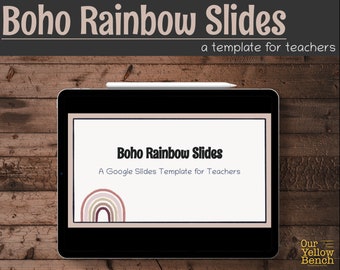 Colorful Rainbow Google Slides Template for Teachers | Etsy