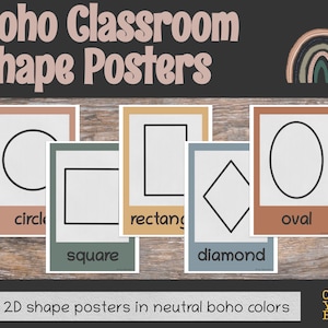 Boho Classroom 2D Shape Posters - Etsy Canada
