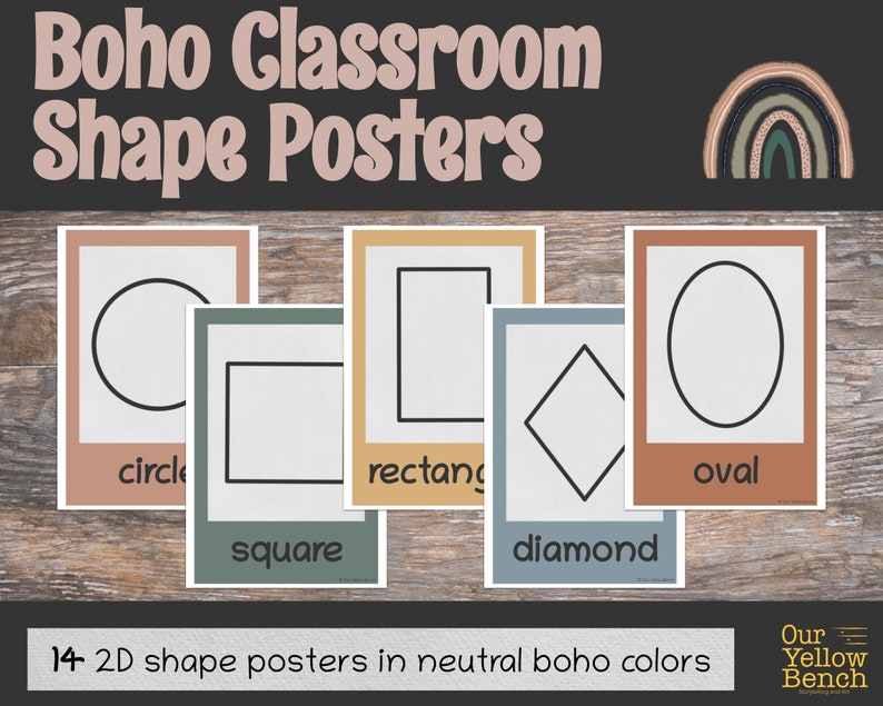 Boho Classroom 2D Shape Posters - Etsy Canada