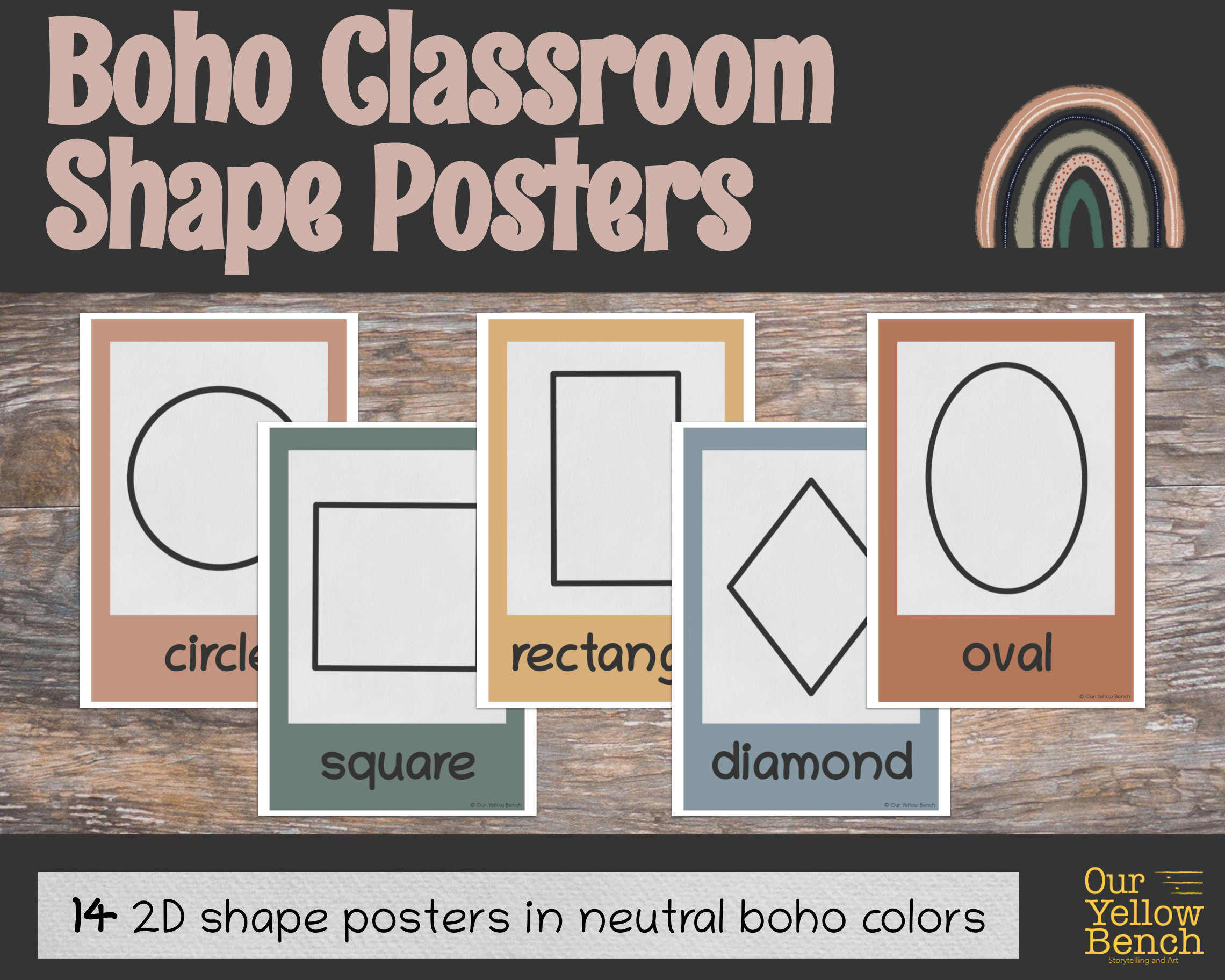 Boho Classroom 2D Shape Posters - Etsy Canada