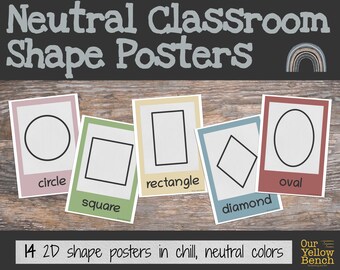 Boho 2D Shape Posters EDITABLE Boho Classroom Decor Digital Download - Etsy