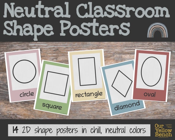 Neutral Classroom 2D Shape Posters - Etsy