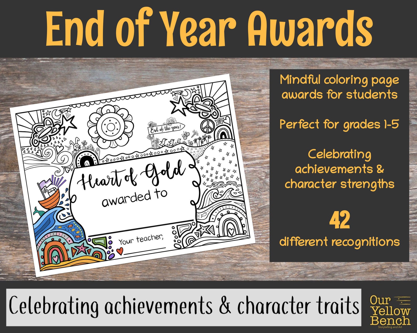 End of School Year Awards for Students Mindful Coloring - Etsy