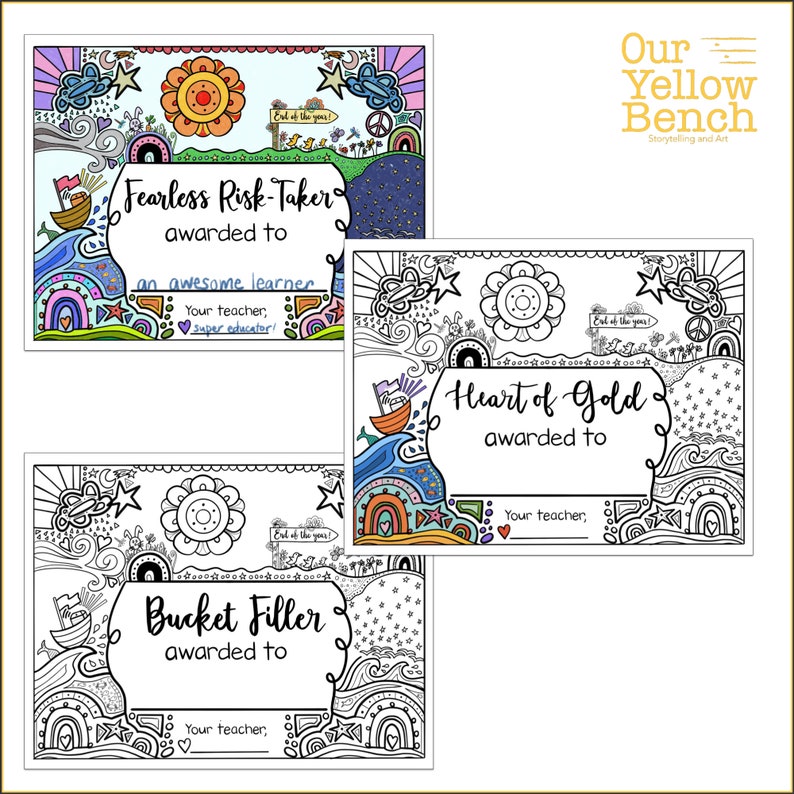 End of School Year Awards for Students Mindful Coloring - Etsy