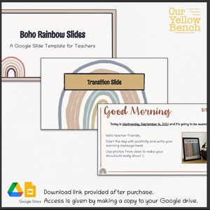 Boho Rainbow Slides Template for Teachers - Etsy