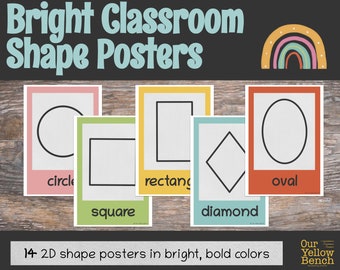 Boho 2D Shape Posters EDITABLE Boho Classroom Decor - Etsy