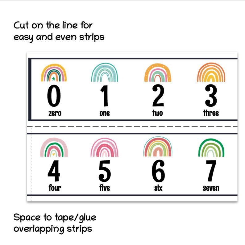 Colorful Rainbow Classroom Number Line - Rainbow Numberline 0-100 ...