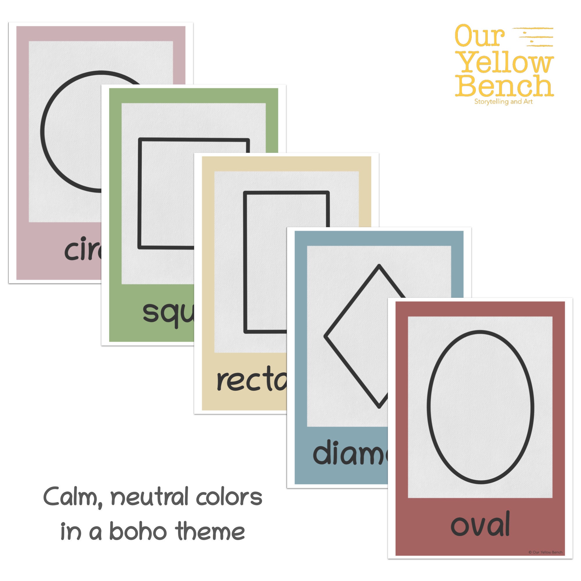 Neutral Classroom 2D Shape Posters - Etsy