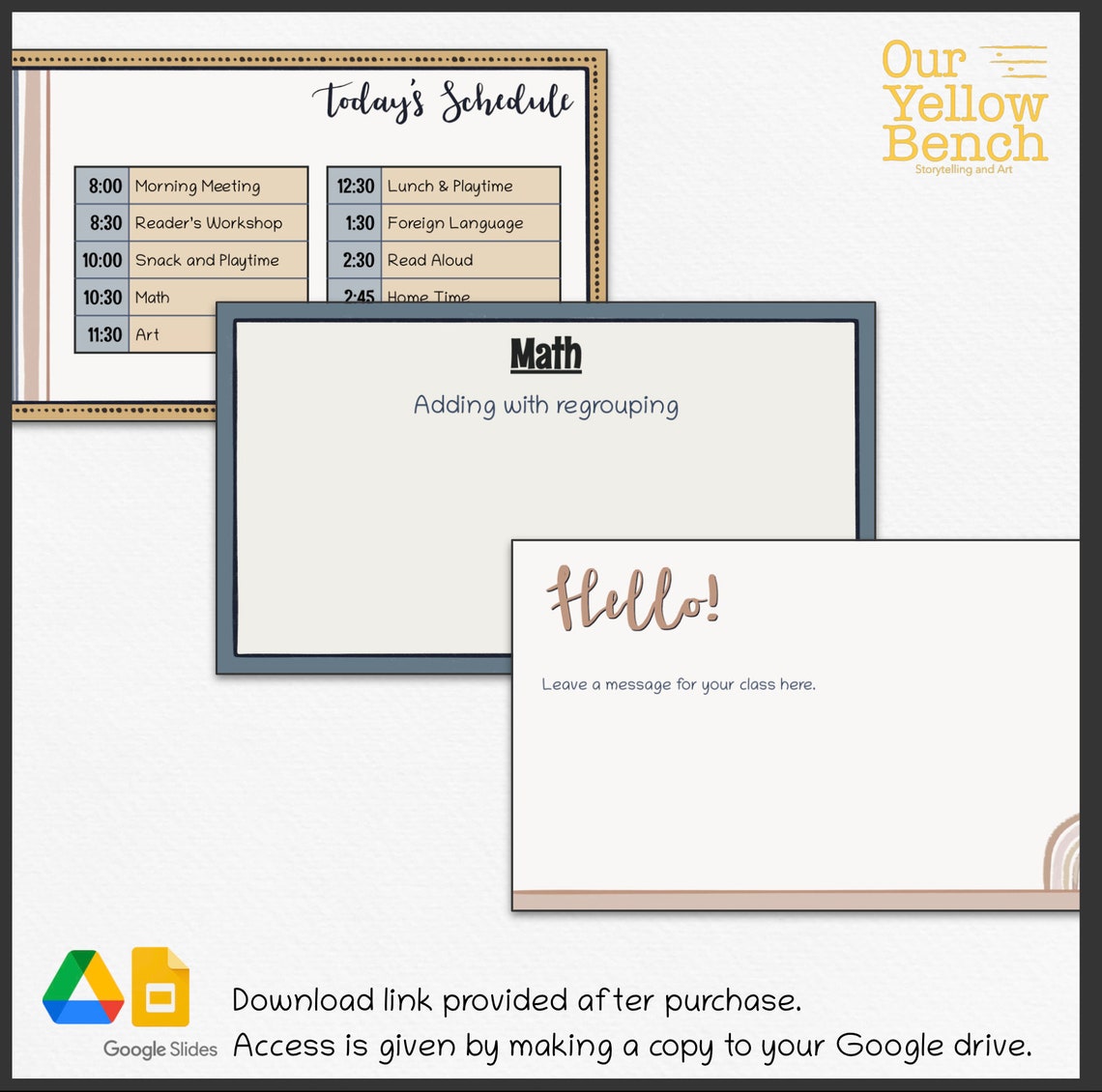 Boho Rainbow Slides Template for Teachers - Etsy