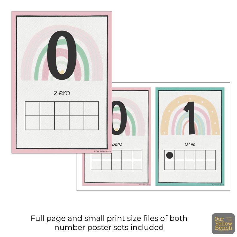 Bright Numbers With Tens Frames 0-10 and 0-20 - Etsy