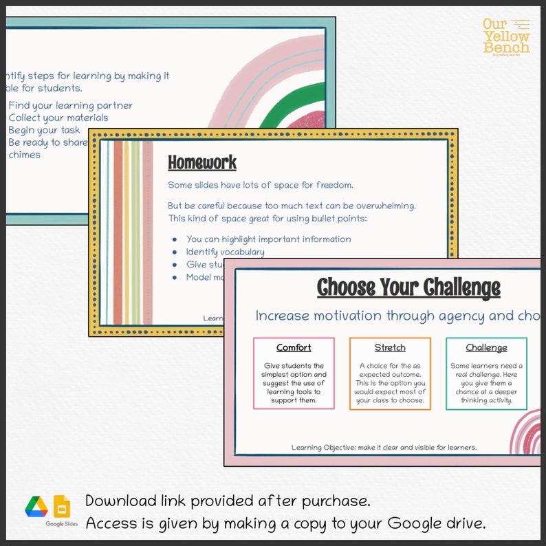Colorful Rainbow Google Slides Template for Teachers - Etsy
