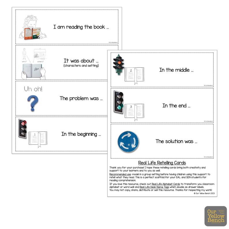 Real Life nonfiction Classroom Story Retelling Cards - Etsy