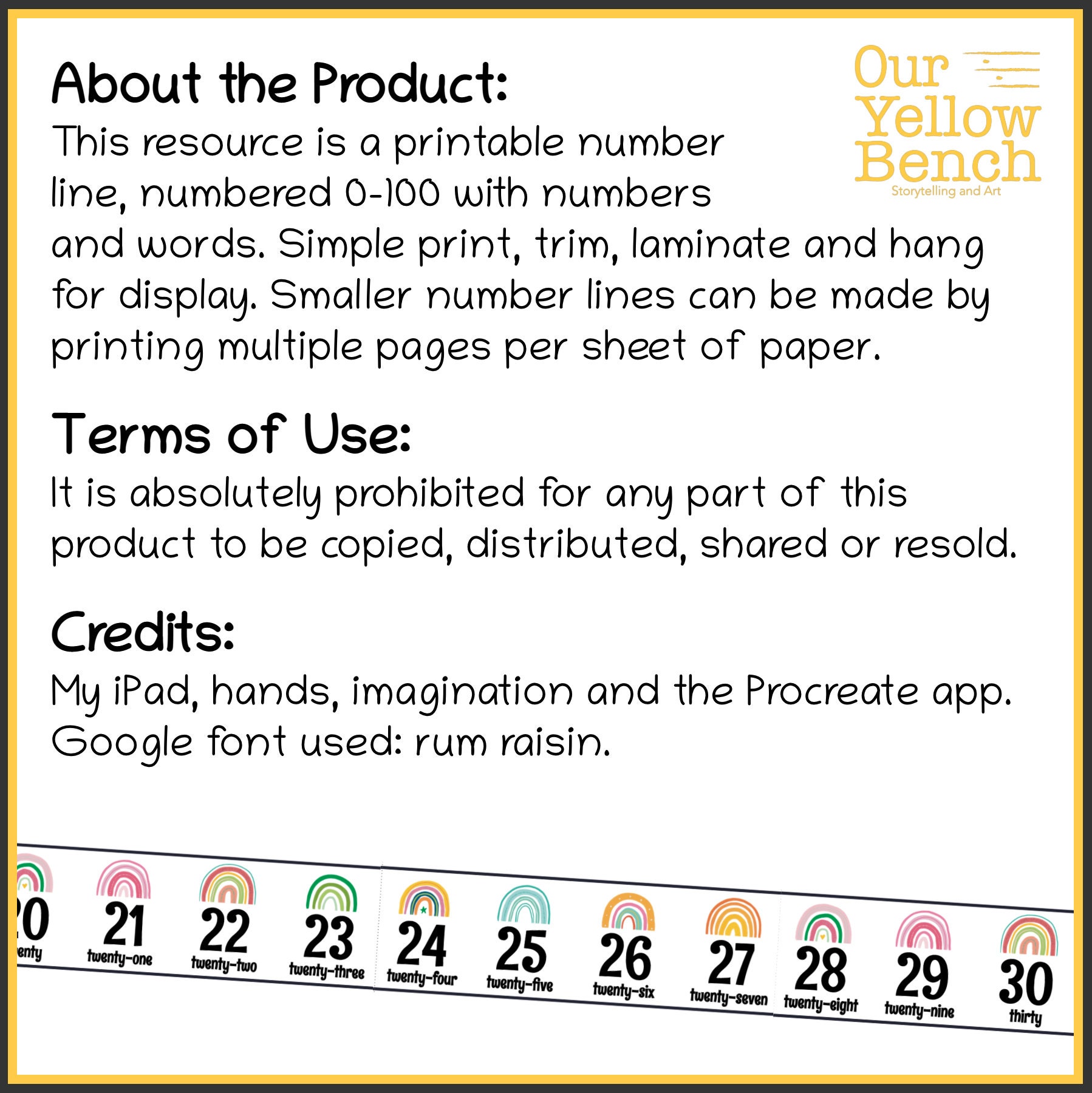 Colorful Rainbow Classroom Number Line - Rainbow Numberline 0-100 ...