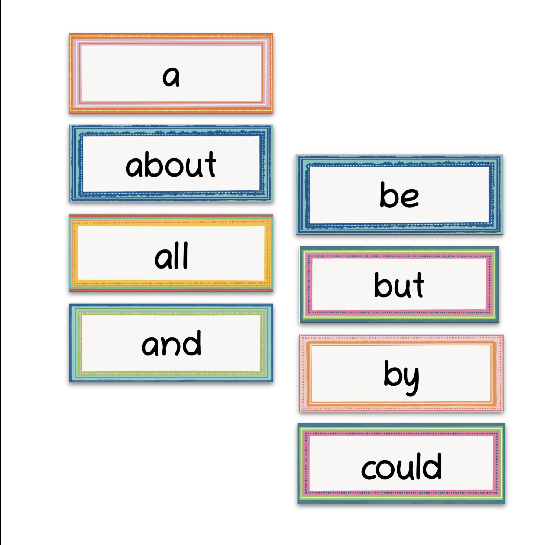 Bright Rainbow Sight Words First 100 | Etsy