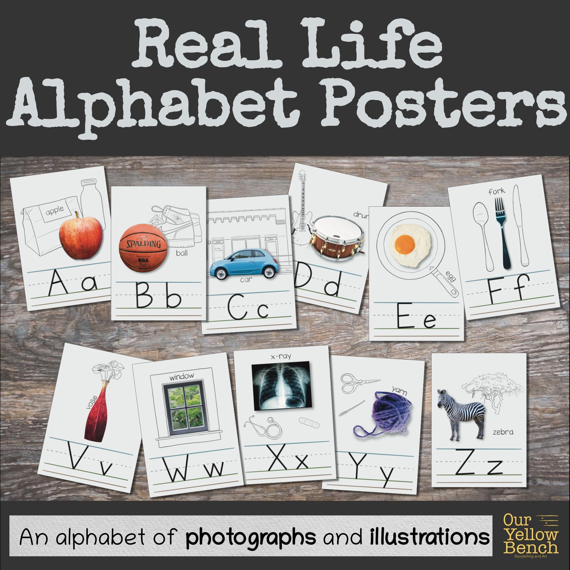 Real Life nonfiction Classroom Alphabet Posters With Photographs - Etsy