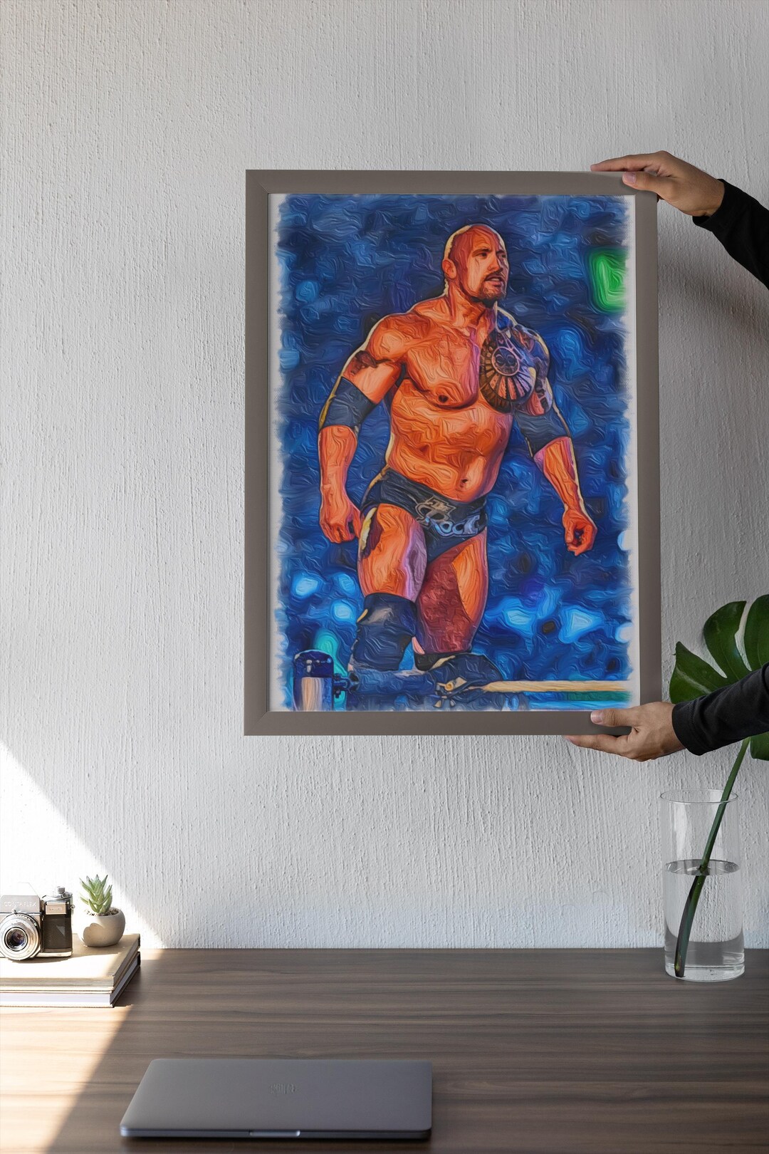 WWE WRESTLING the Rock Digital Download ART Print. Printable Artwork of ...