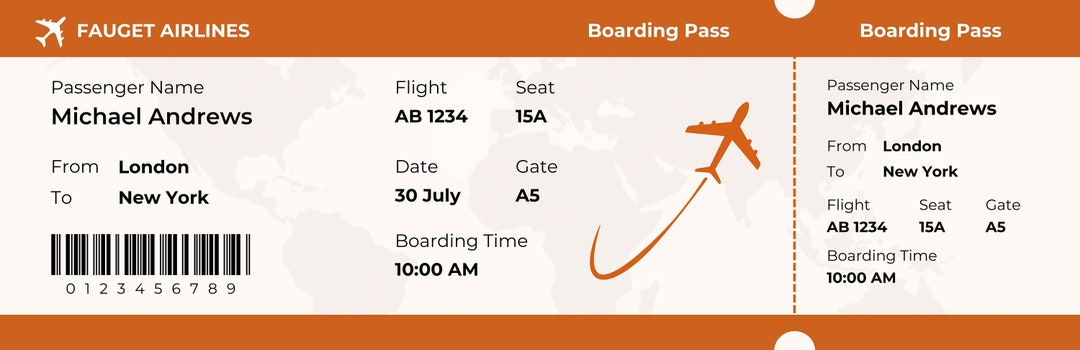 Personalised Plane Ticket Digital Download for Surprising Loved Ones ...