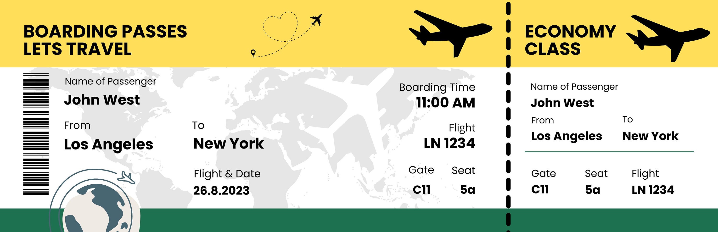 Printable Airline Ticket, Custom to Your Travel Plans to Make the ...