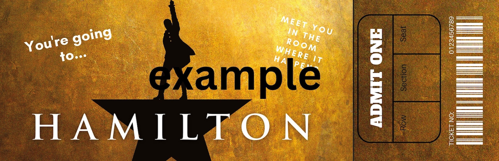 Hamilton Show Ticket, Digital Download. Perfect Theatre Ticket Gift ...