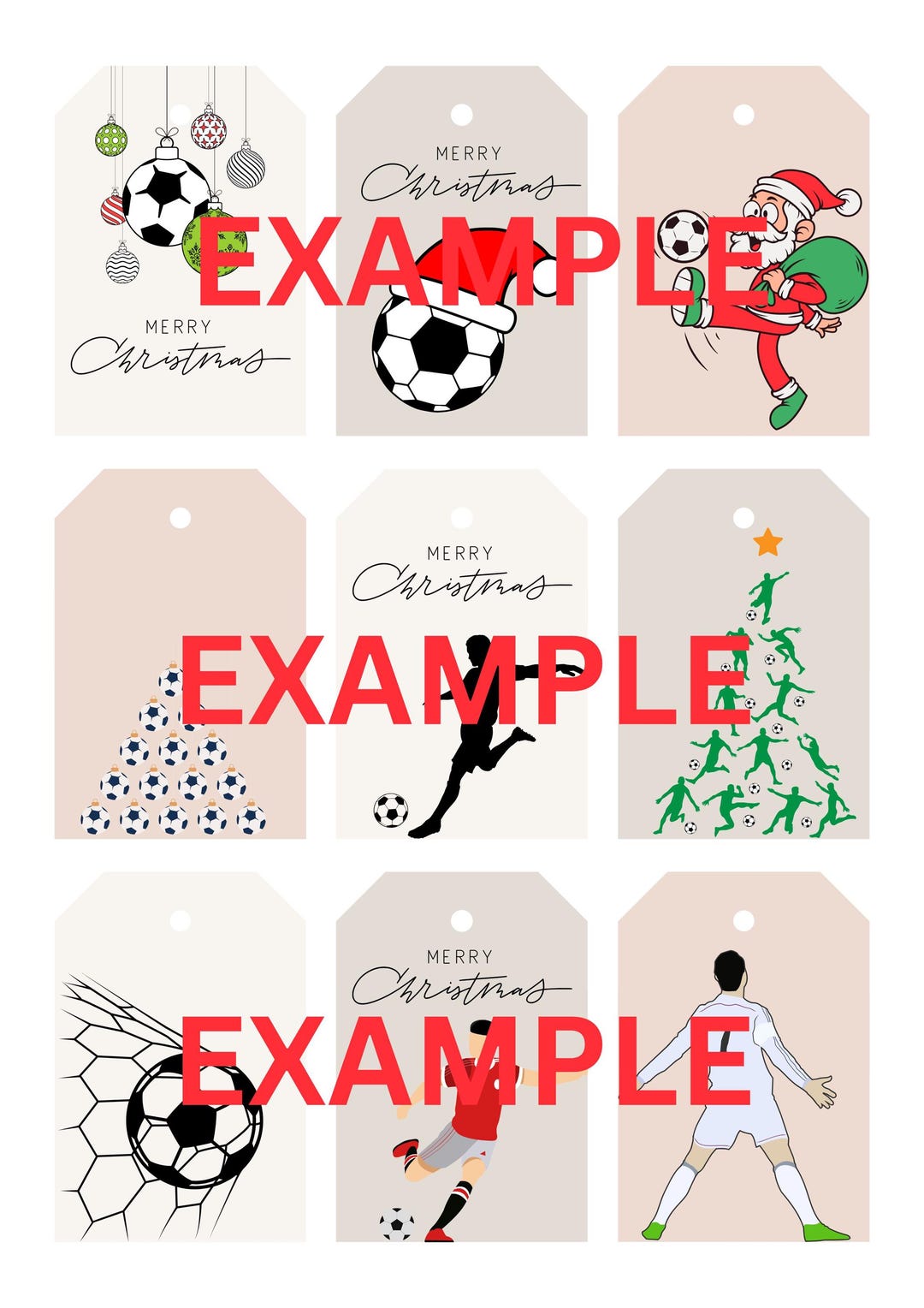 FOOTBALL GIFT TAGS - Digital Download Print at Home Product. Christmas ...
