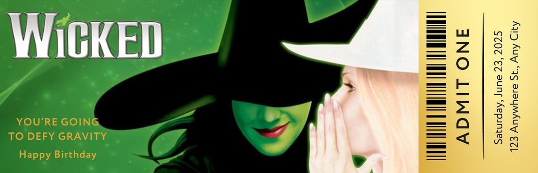 Wicked West End Broadway Show Ticket Stub Digital Download ...