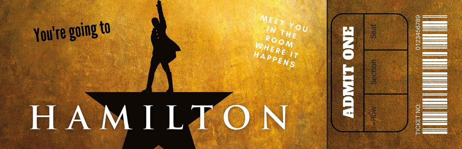 Hamilton Show Ticket Digital Download. Perfect Theatre Ticket - Etsy