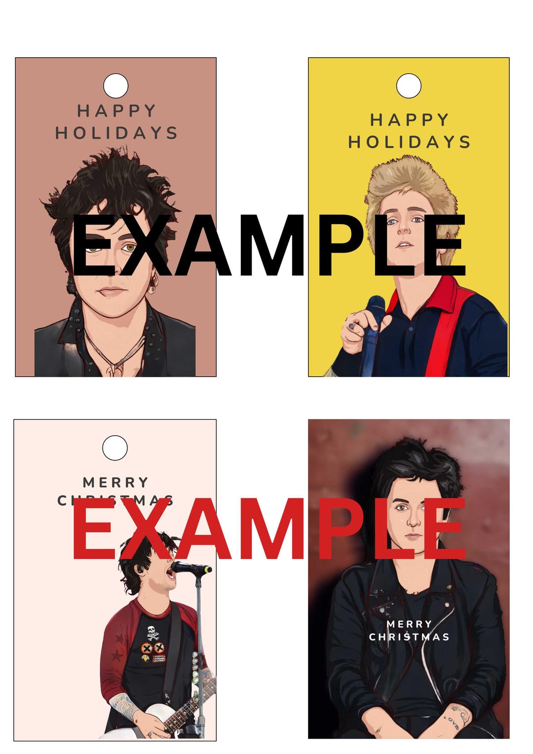 Billy Joe Armstrong GREEN DAY Digital Download Christmas Gift Tags to ...