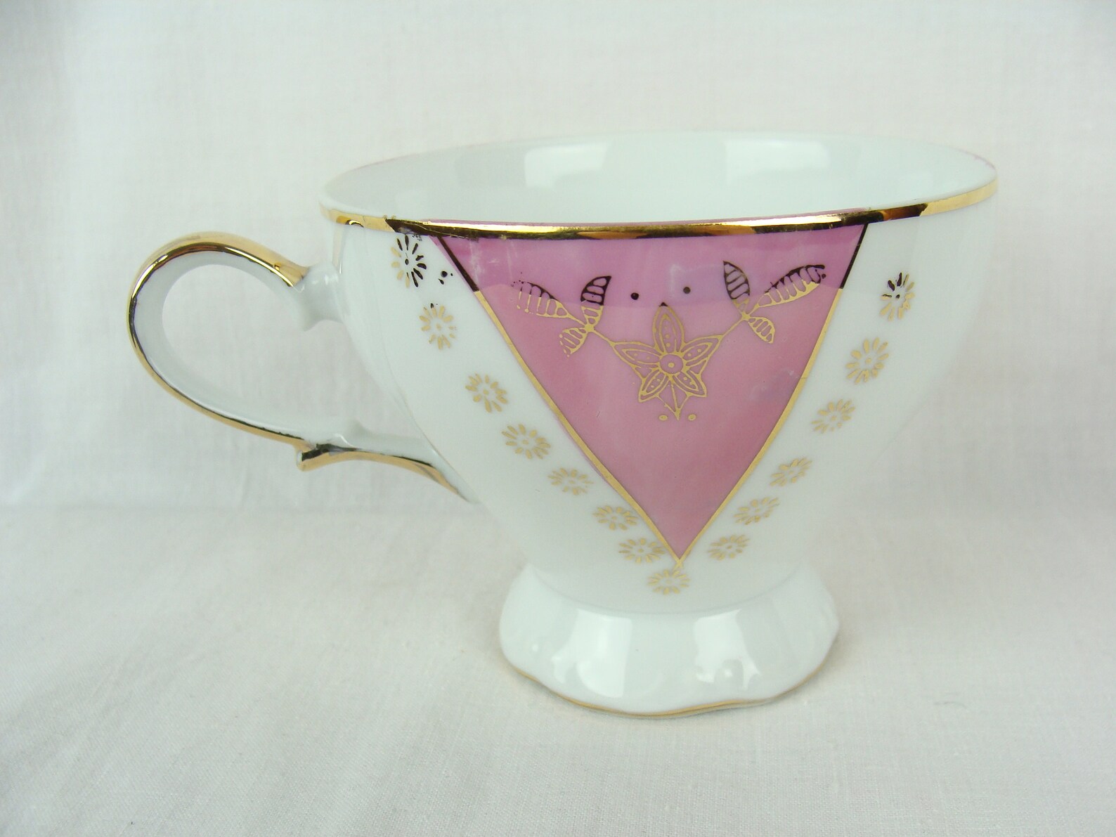Vintage Tea Cup Saucer 50s Pedestal Cup Reticulated Saucer Coffee Cup ...