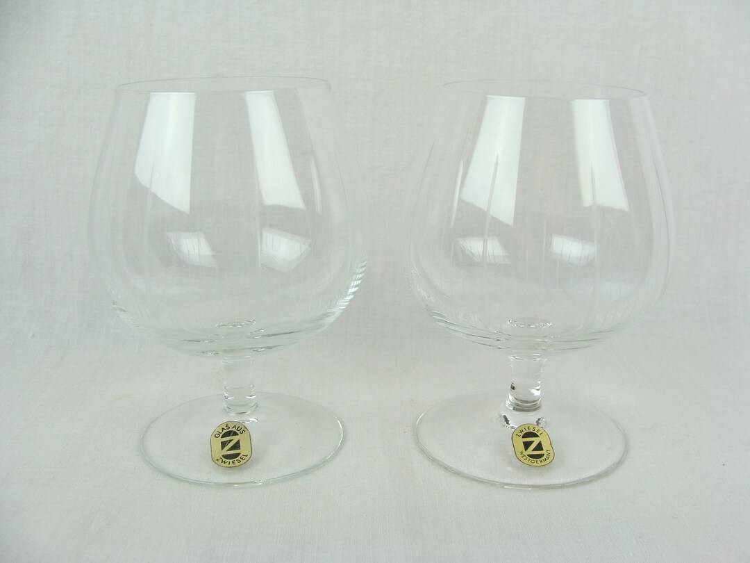 Vintage Etched Brandy Snifter Glasses Set of 2 Zwiesel West Germany ...