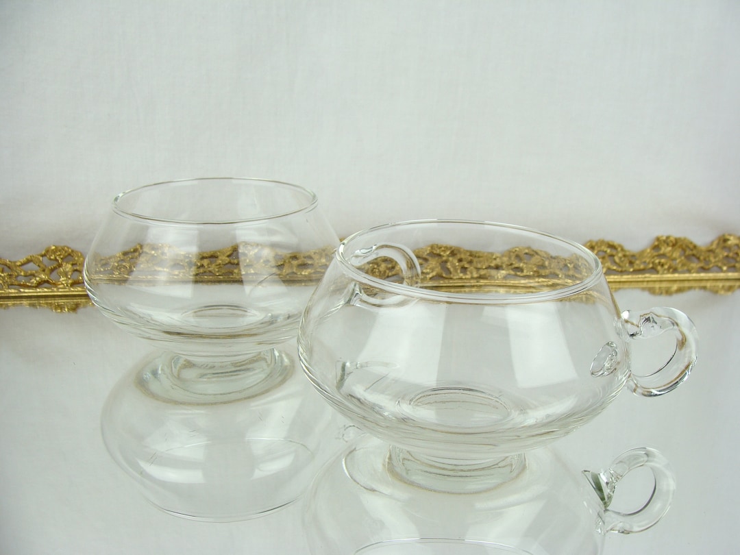 Vintage Glass Mugs Punch Cups 70s Riekes Crisa Moderno Style Set of 2 ...