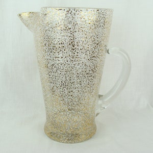 Vintage Gold Splatter Glass Pitcher Mid Century Barware 60s Large ...