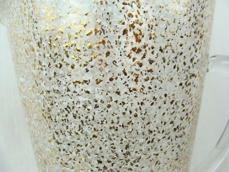 Vintage Gold Splatter Glass Pitcher Mid Century Barware 60s Large ...