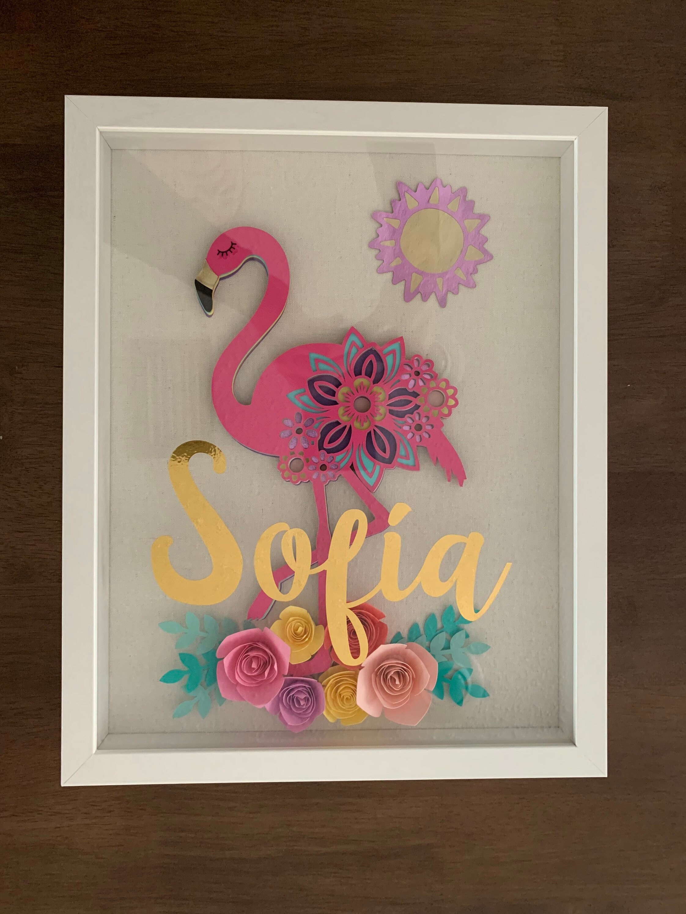 Flamingo Wall Hanging Decor 3D layered shadow box - Etsy.de