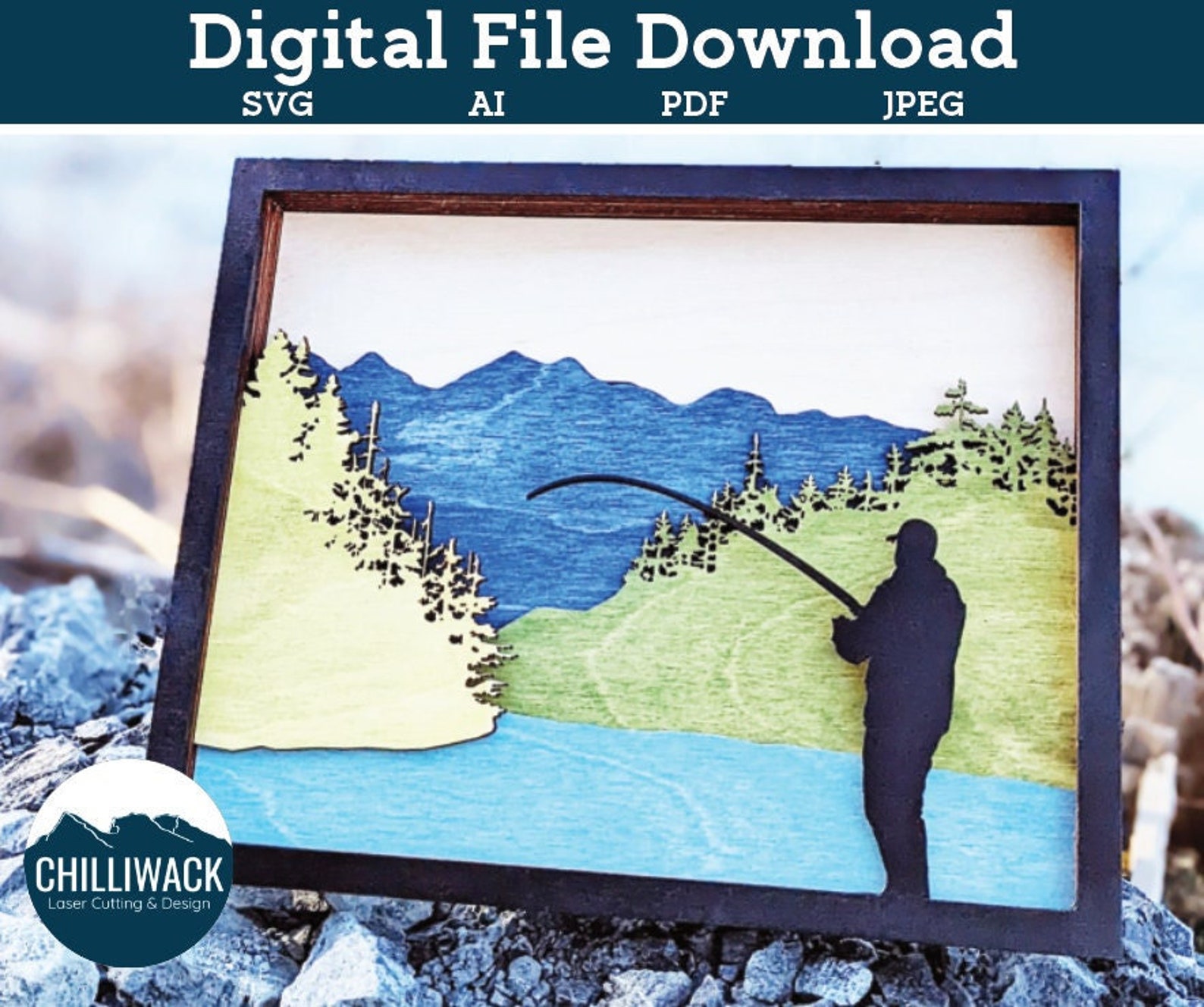 3D Layered Fishing SVG / Fishing 3d Laser Cut SVG / Fishing Layered ...