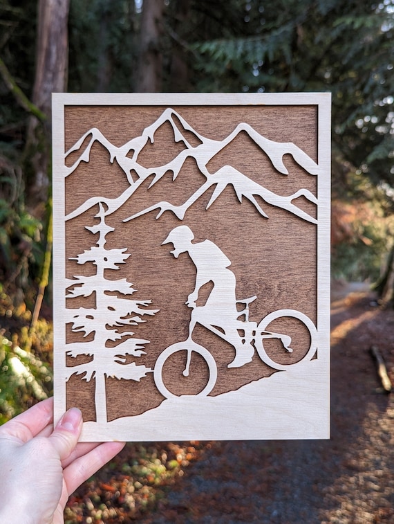 Wooden Mountain Biking Rec Sign Northstar Bike Park Tahoe