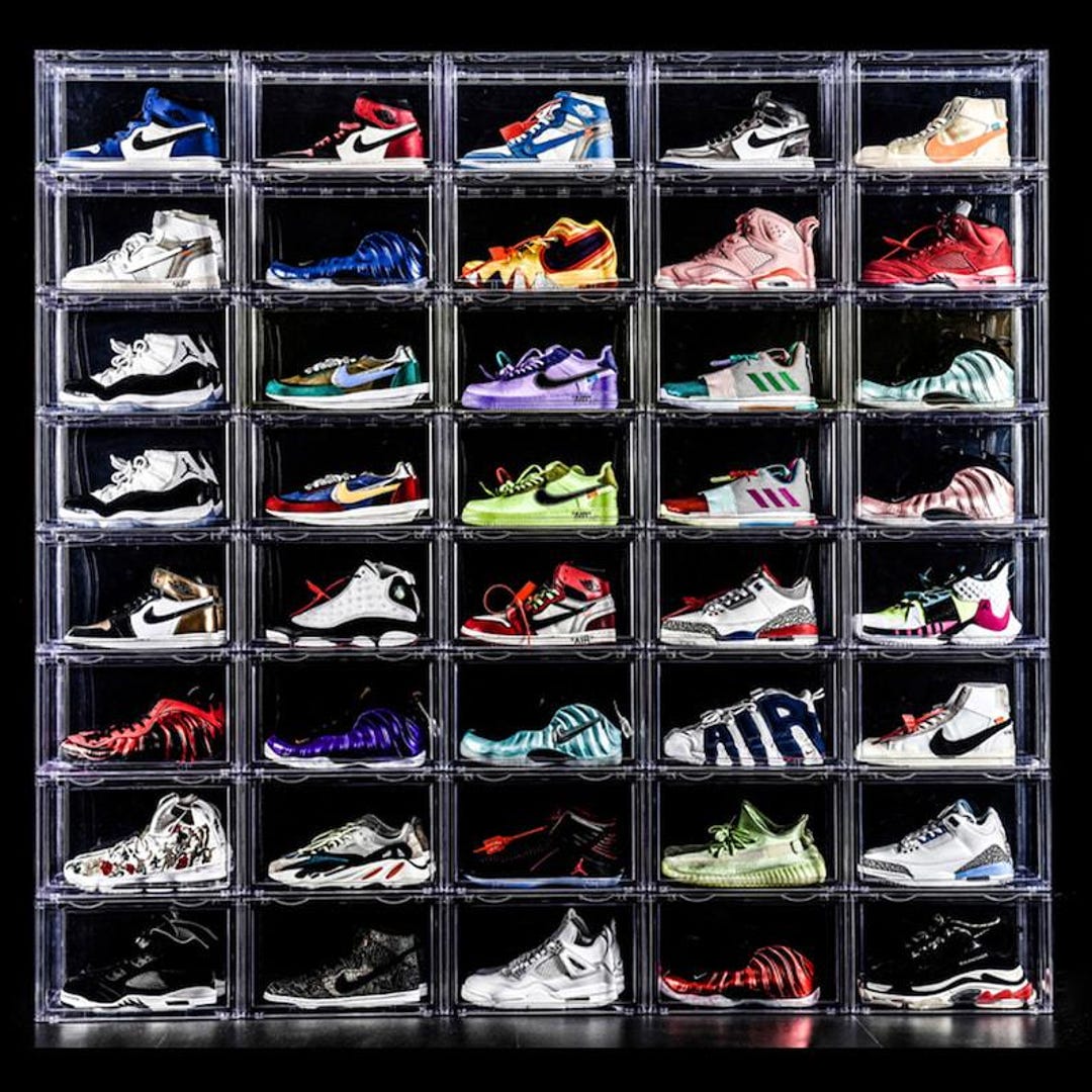Clear Side Display Clear Stackable Sneaker Storage Showcase Box ...
