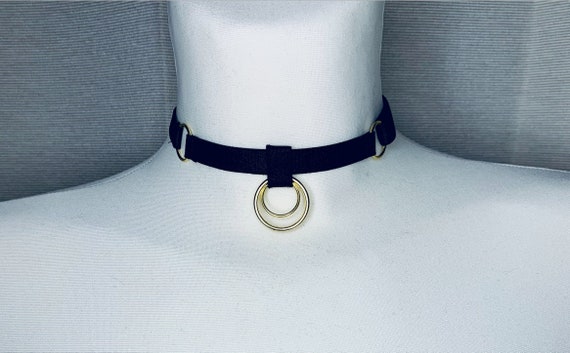 The Double Ring Choker adjustable and Elastic | Etsy