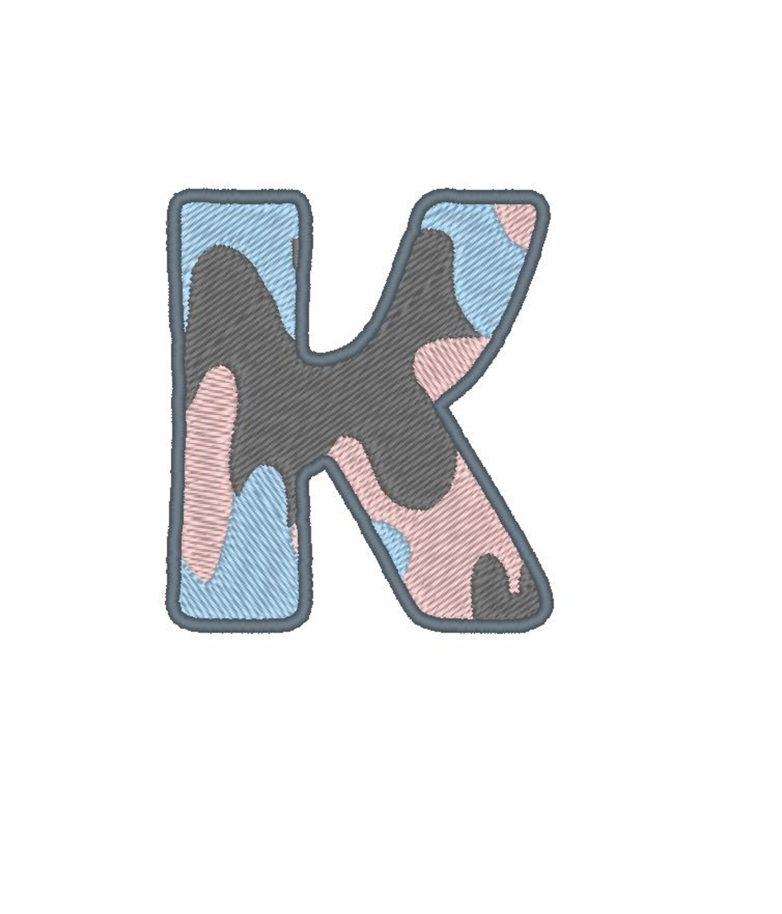 K Initial Letter 5 Sizes Alphabet Uppercase Machine Embroidery Design ...