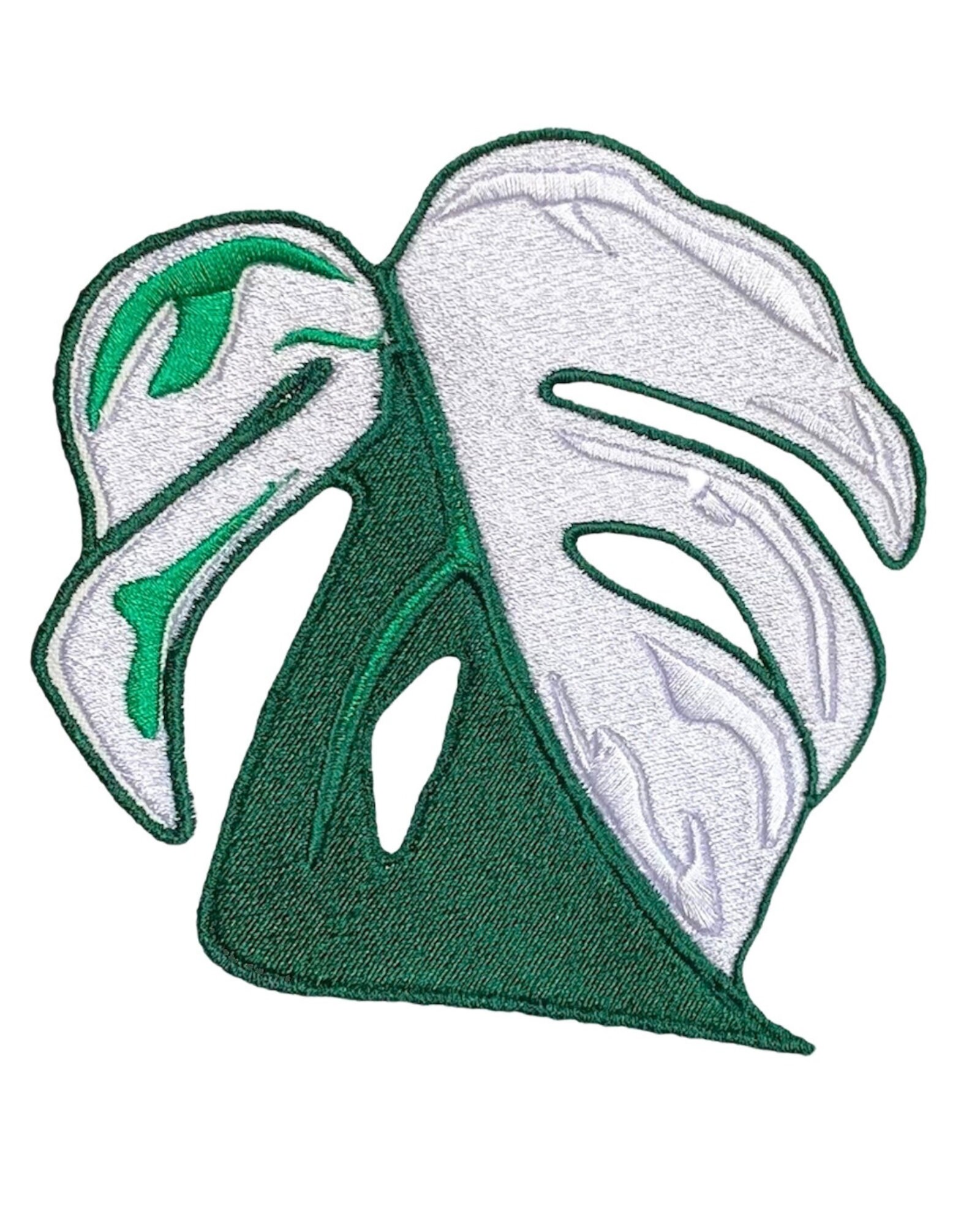 Monstera Albo Embroidery Design: Green & White Variegata Leaf (digital ...