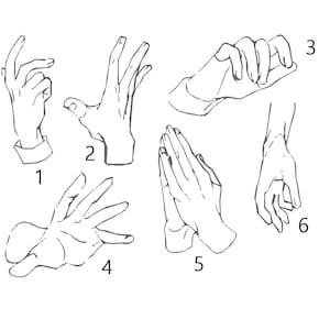 Stylized Hands Bundle 6 Designs 3 Sizes Line Art Drawing One Line ...
