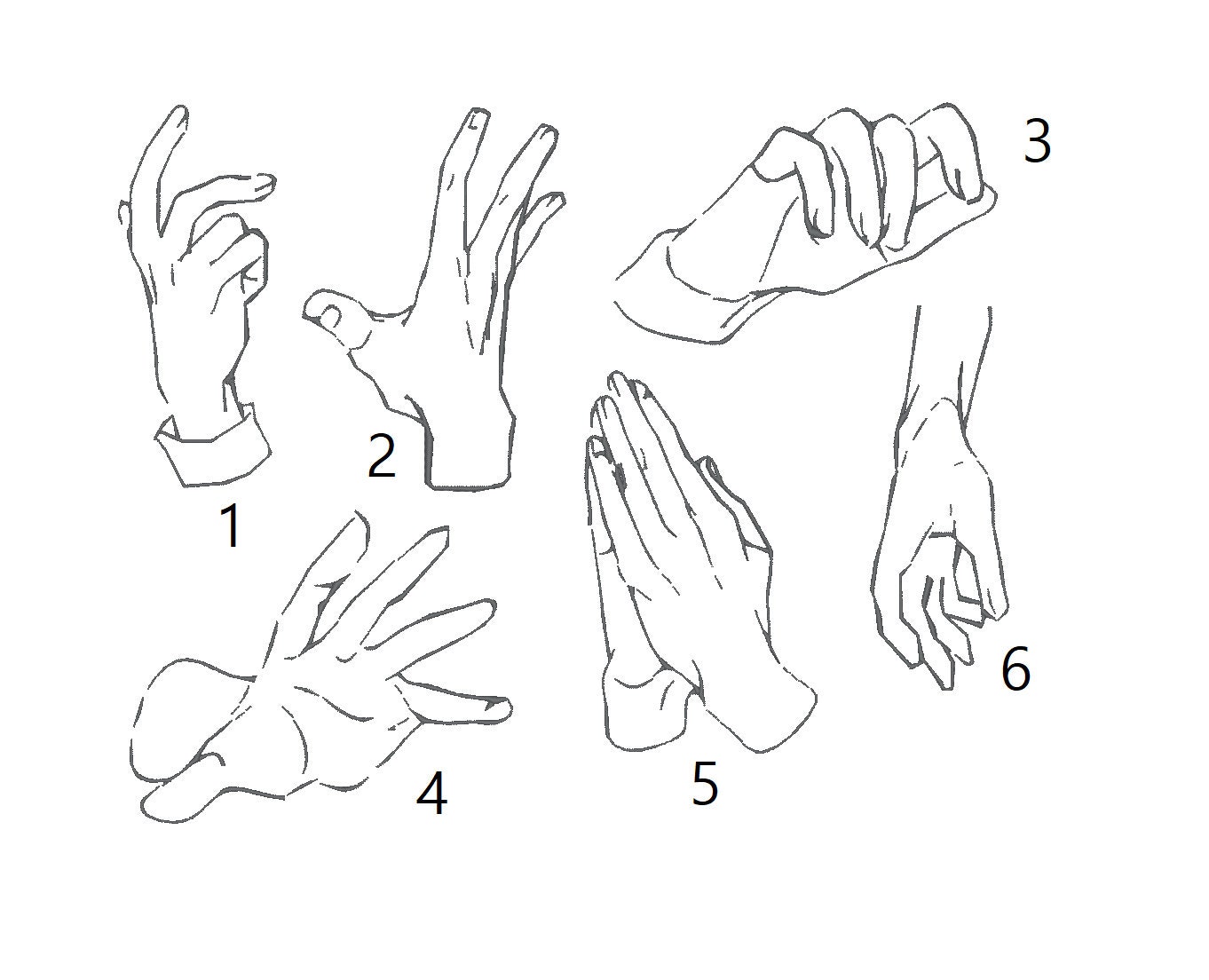 Stylized Hands Bundle 6 Designs 3 Sizes Line Art Drawing One Line ...