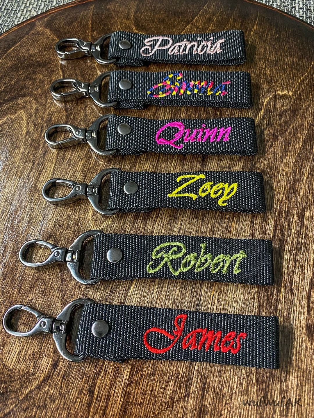 Safety Keyring With Name and Phone Number Personalized Embroidery ID ...