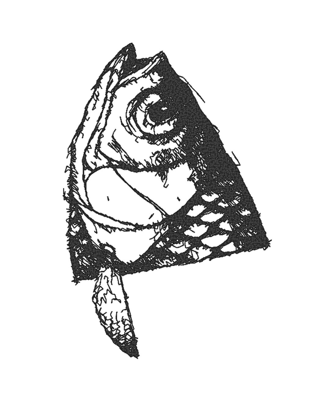 Fish Head Fishing Eyes Hoop 5x7 Line Art Drawing Machine Embroidery ...